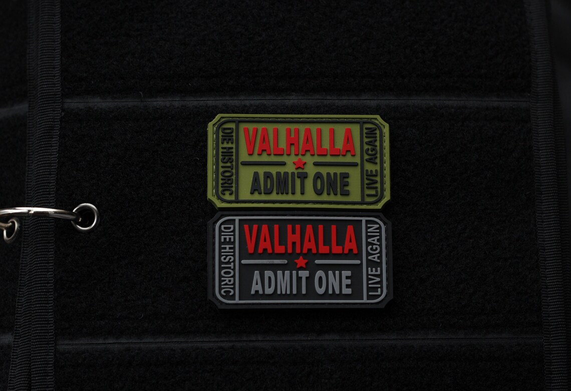 PVC Patch | Valhalla Admit One Rubber Tactical Morale Patch – Hook ...