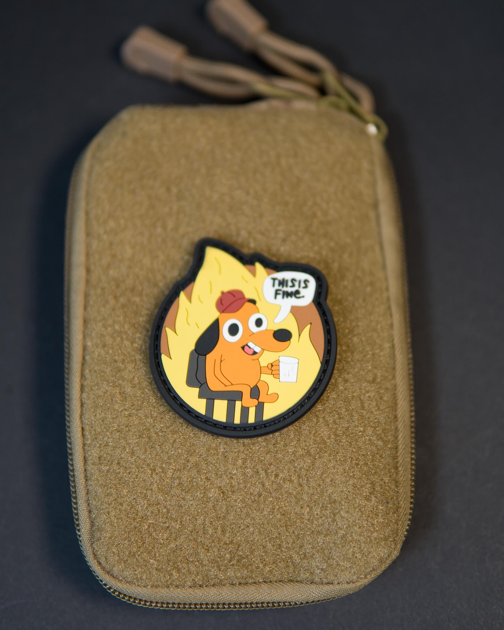 PVC Morale Patch "this is Fine" | Funny Fire Dog Meme Patch | Tactical ...