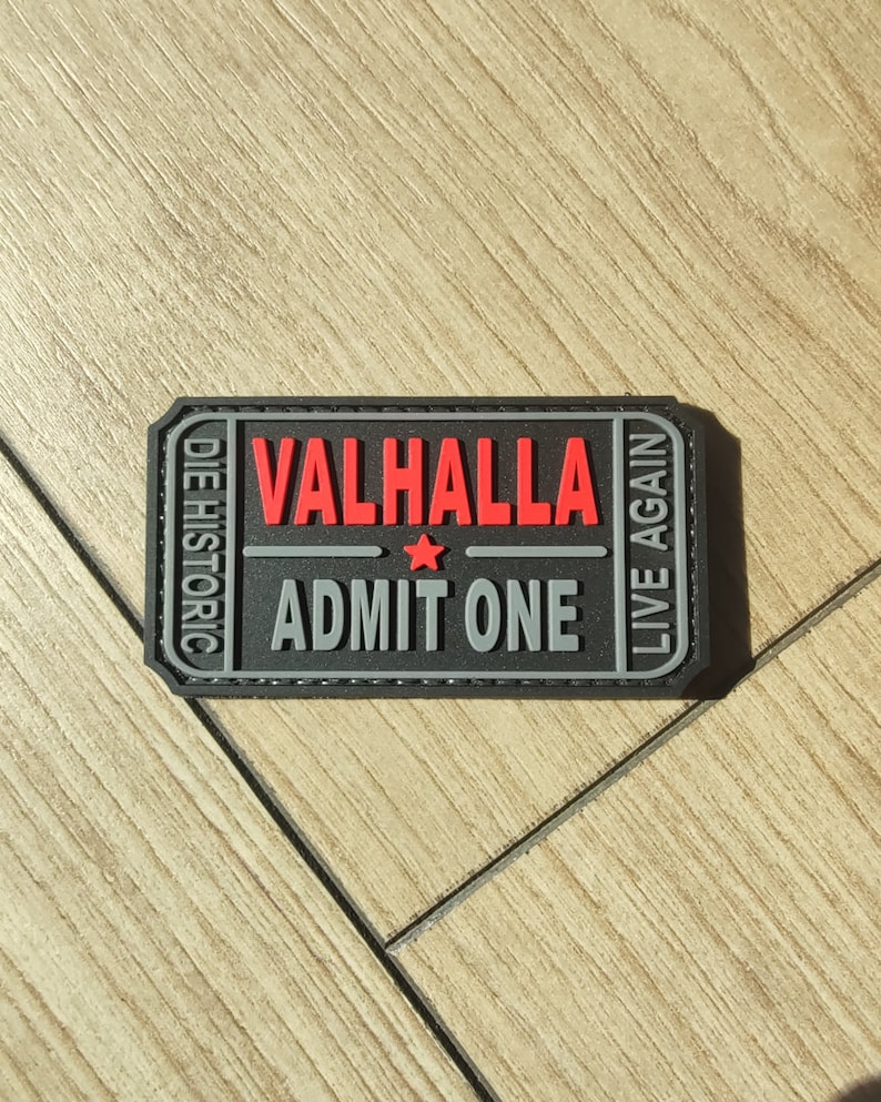 PVC Patch | Valhalla Admit One Rubber Tactical Morale Patch – Hook ...