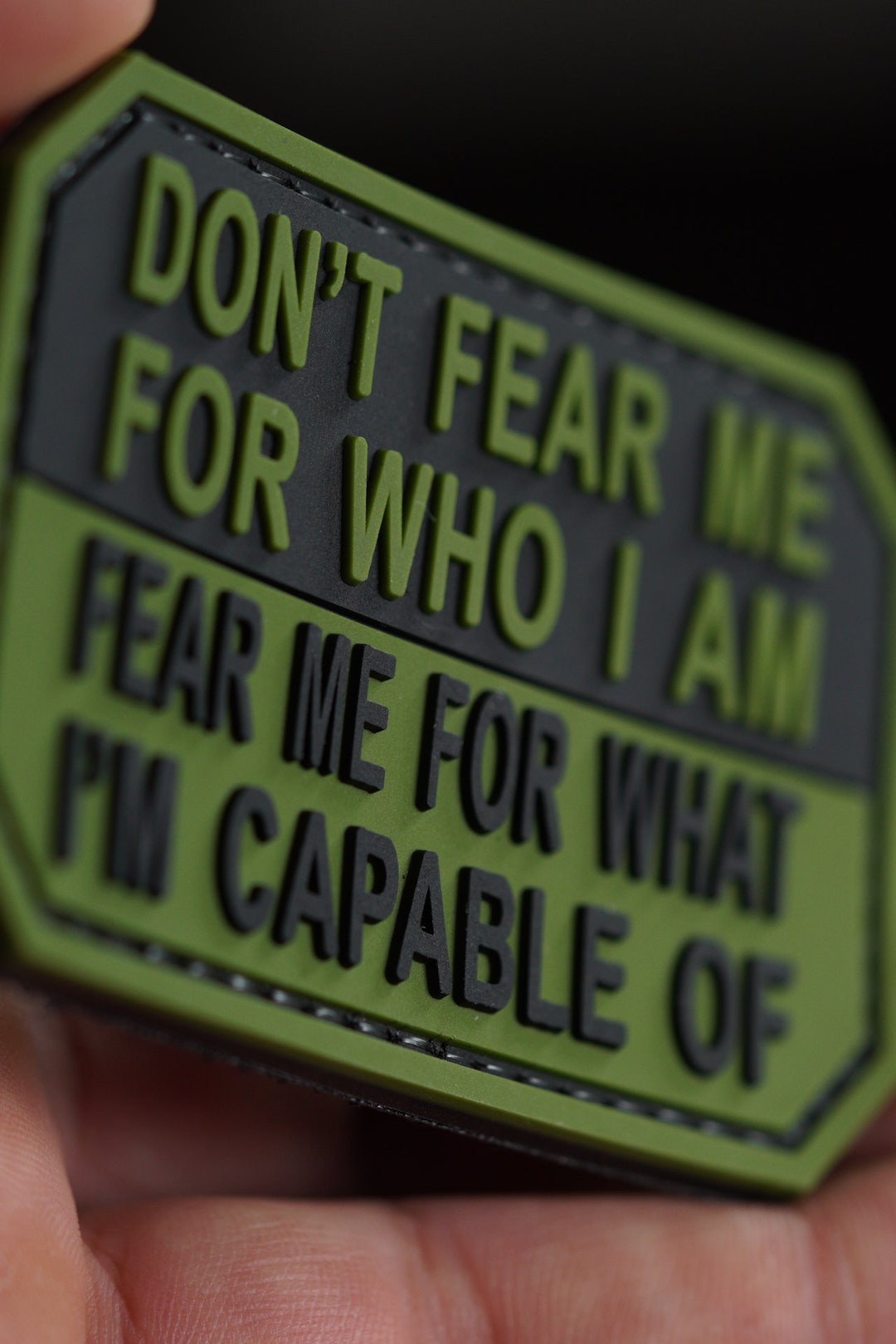Dont Fear Me for Who I Am PVC Tactical Morale Patch – Hook Backing - Etsy