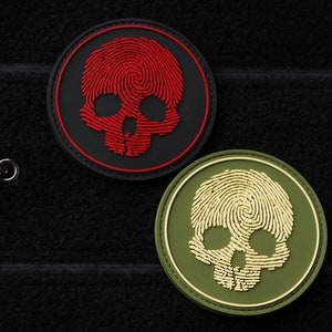 PVC Tactical Morale Patch SKULL Finger Print - Etsy