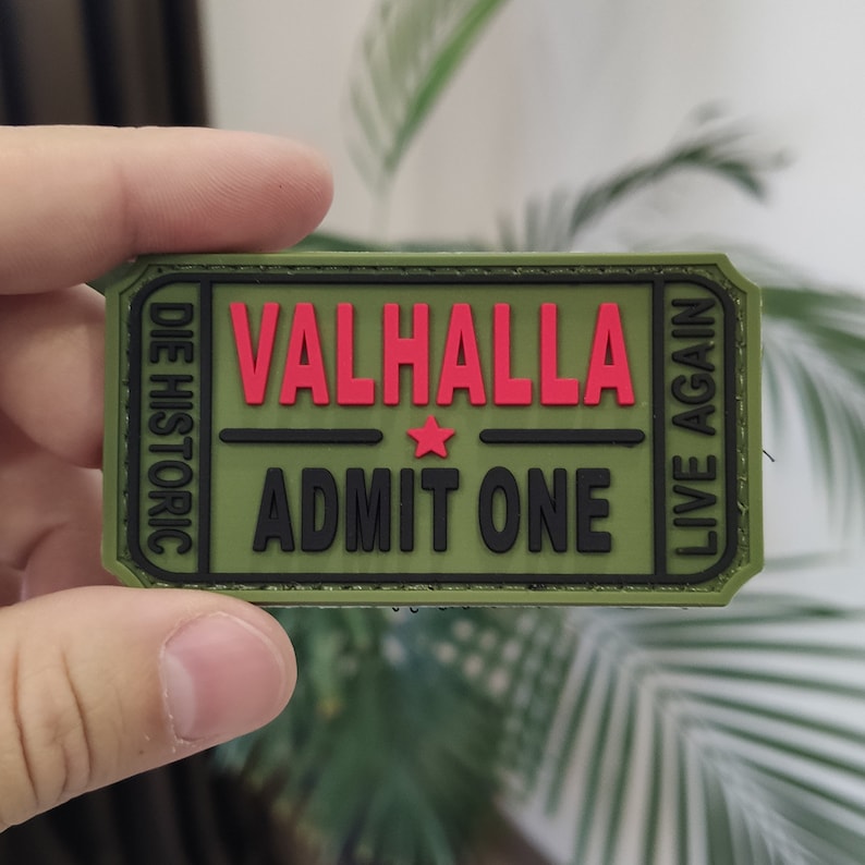 PVC Patch | Valhalla Admit One Rubber Tactical Morale Patch – Hook ...