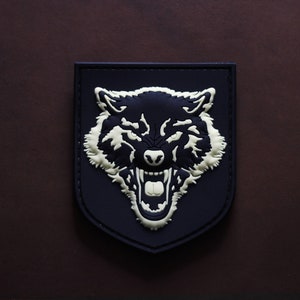 PVC Patch Tactical Morale Patch Velcro Patch, Wolf, Glow in Dark Patch ...