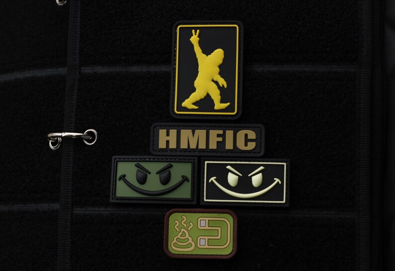 PVC Tactical Morale Patch Bigfoot Smile HMFIC Shit Magnet - Etsy