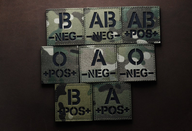 Laser Cut, Reflective Patch, Tactical Morale Blood Type - Etsy