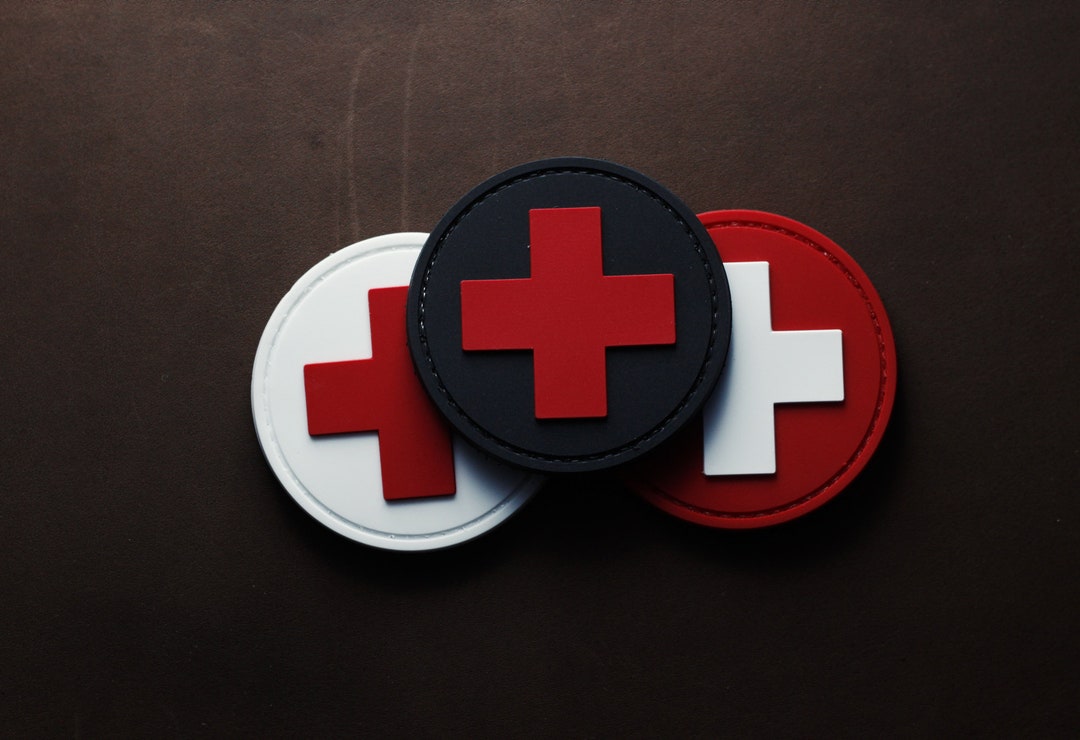PVC Patch Morale Patch Med Cross , Round Patch, - Etsy