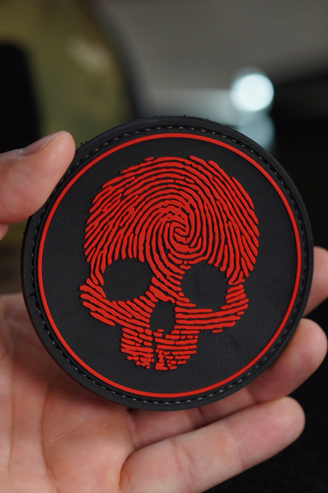 PVC Tactical Morale Patch SKULL Finger Print - Etsy
