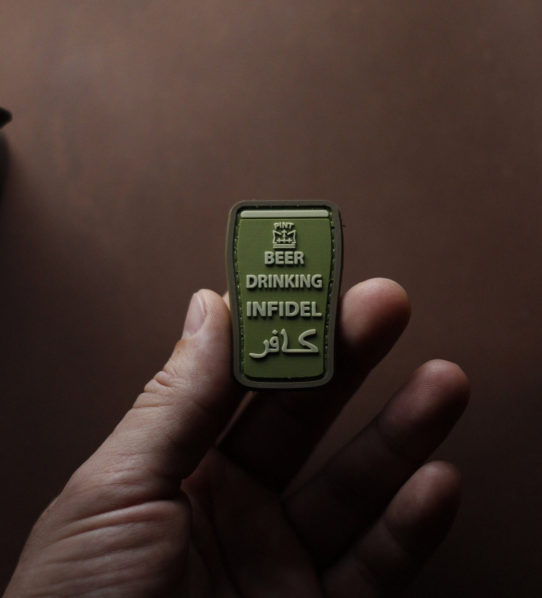 Small PVC Patch Morale Patch Beer Drinking Infidel, Hook and Loop - Etsy