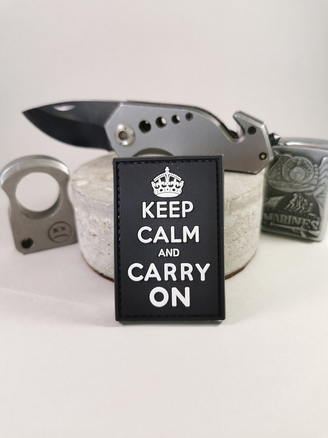 PVC Patch Tactical Morale Patch Velcro Patch Keep Calm and Carry On - Etsy