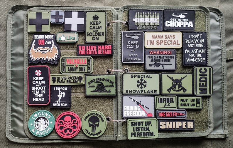 Patch Display Storage Case/book | Loop Panel for PVC Morale Patches - Etsy