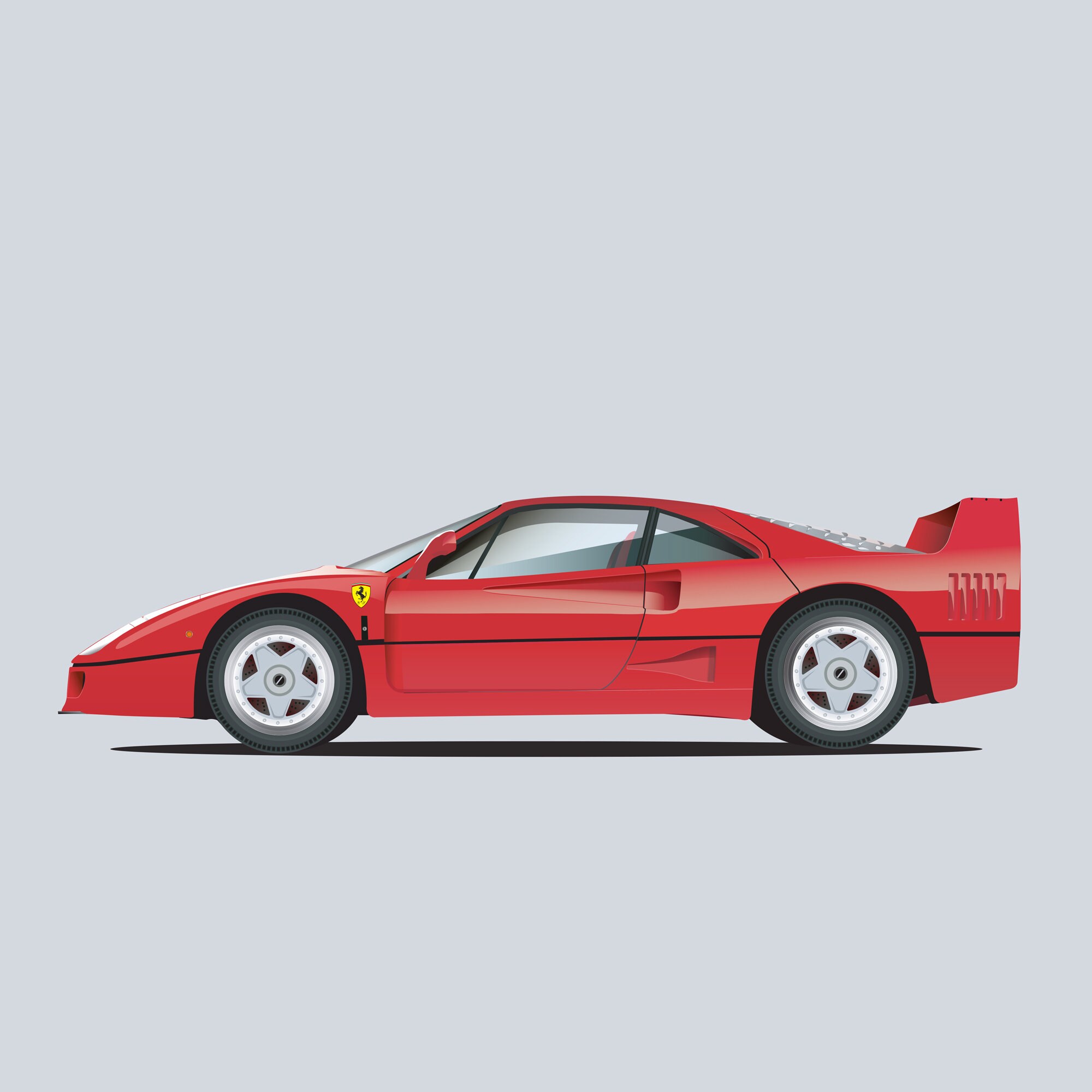 FERRARI F40 80's Poster Classic Car Print - Etsy
