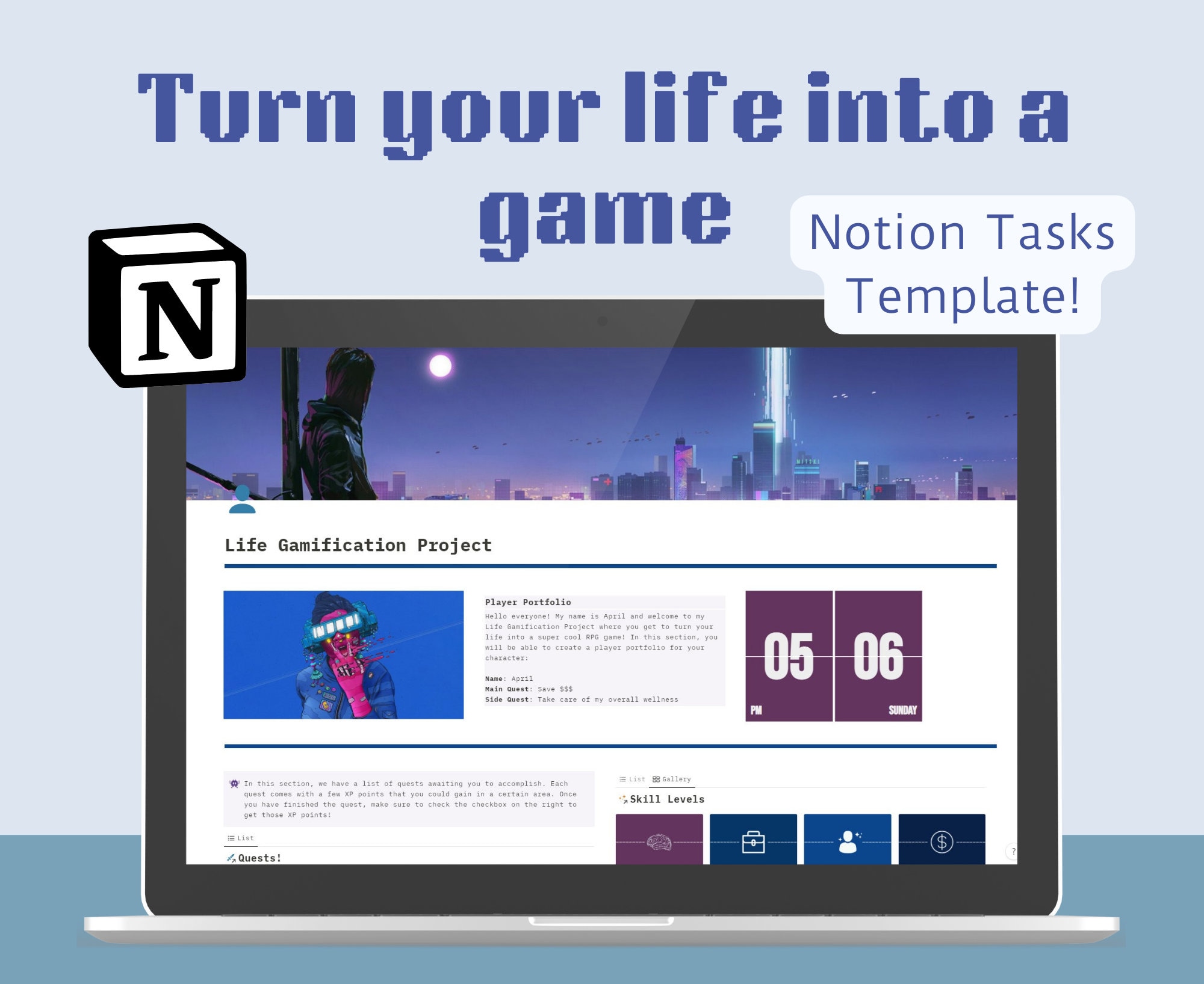 Life Gamification Notion Template | RGP Personal Planner | Game of Life Productivity - Etsy