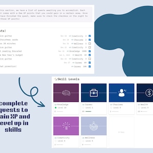 Life Gamification Notion Template | RGP Personal Planner | Game of Life ...
