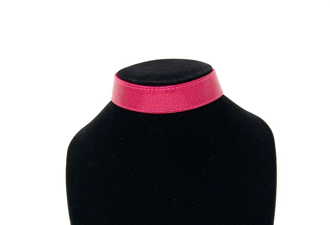 Hot Pink Choker, Glitter Choker, Adjustable Choker Necklace, Neck ...