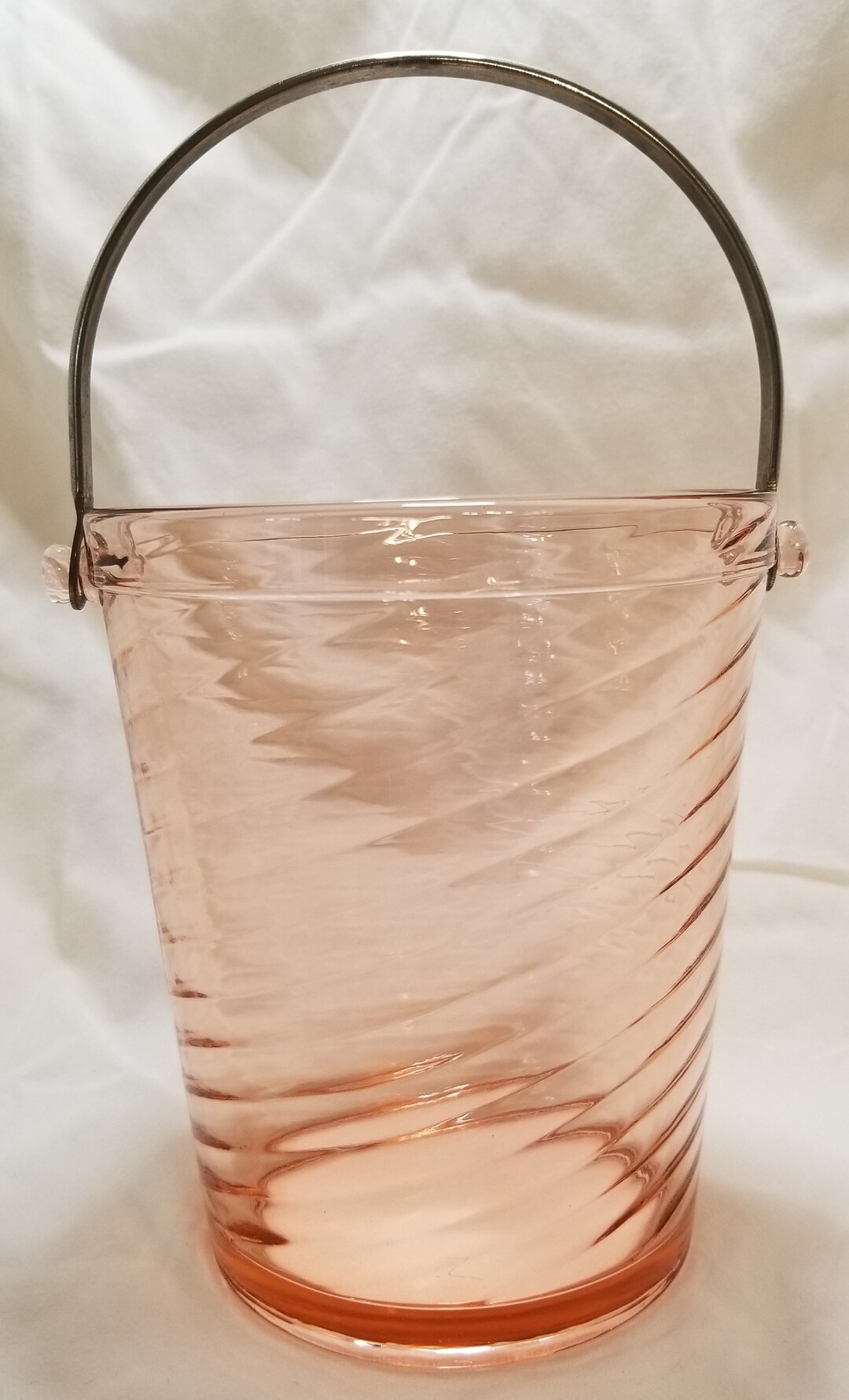 Vintage Depression Fostoria Glass Pink Spiral Optic Ice Bucket - Etsy