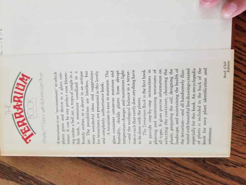 The Terrarium Book by Charles M. Evans With Roberta Lee Pliner - Etsy