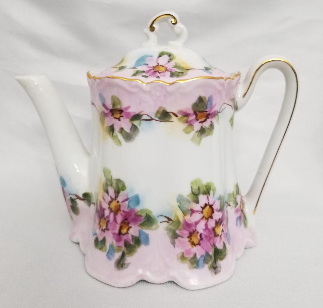 Vintage Hand-painted German Teapot - Etsy