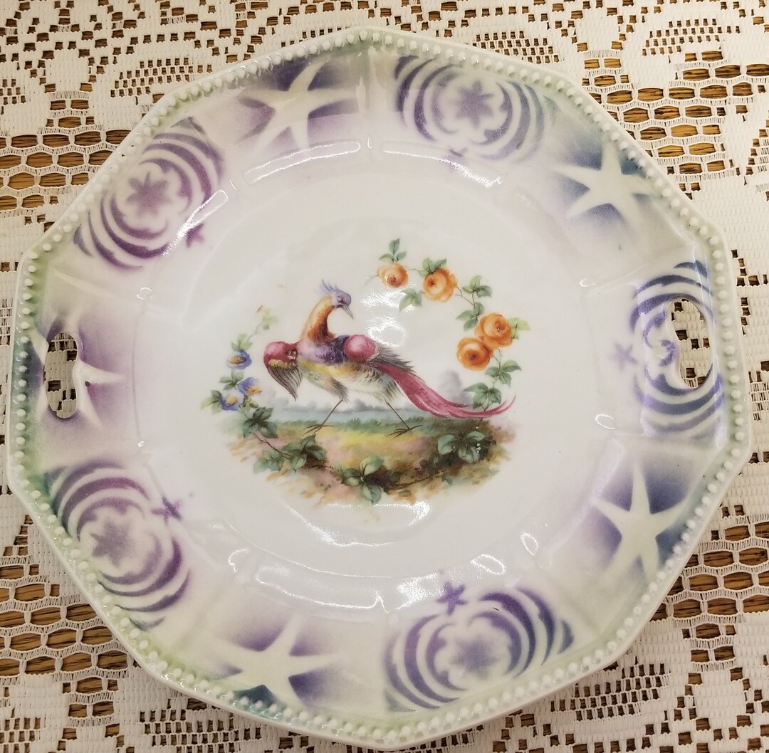 Vintage Otto Grunert Kahla Germany Luster Pheasant Cake Plate - Etsy