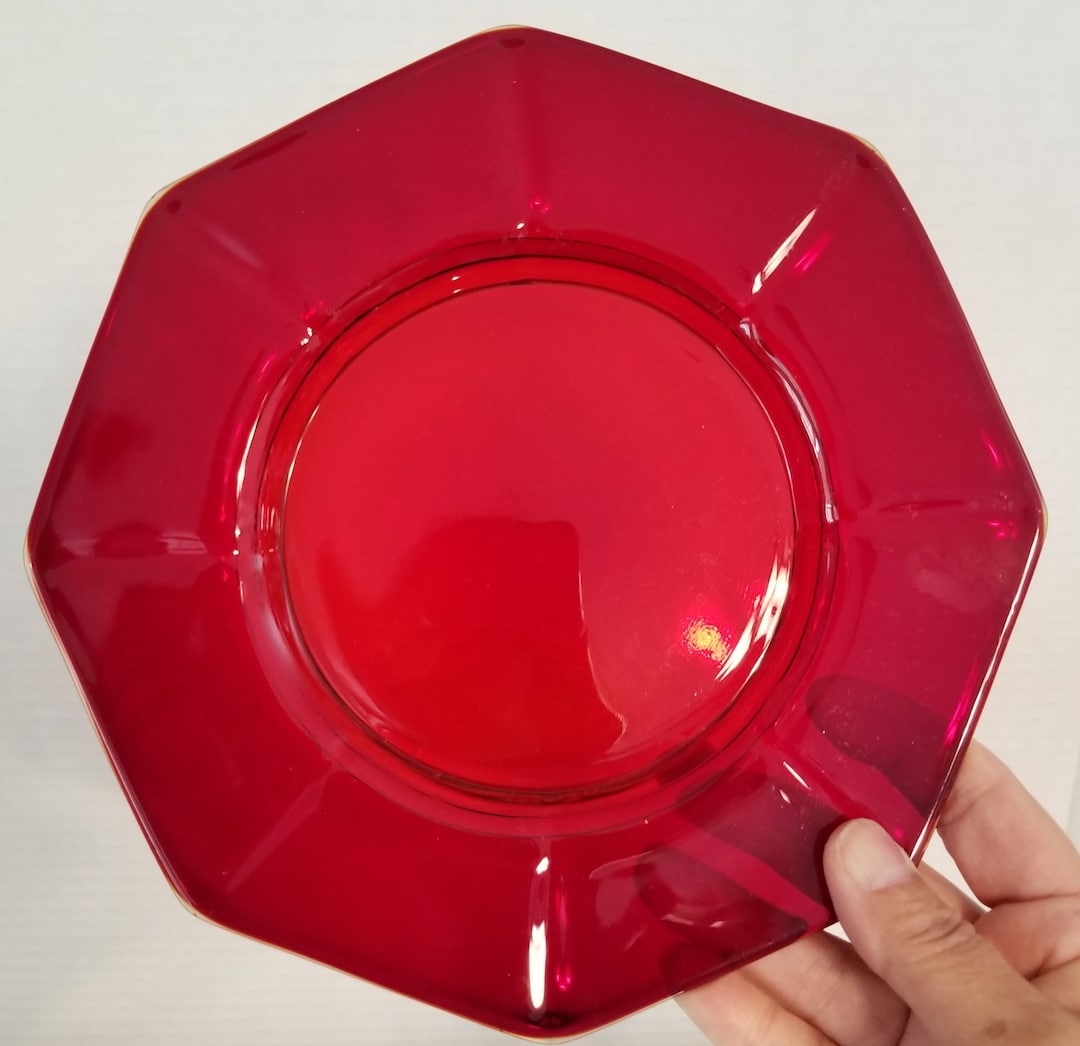 Vintage Imperial Glass Ruby Red Molly Salad Plate - Etsy