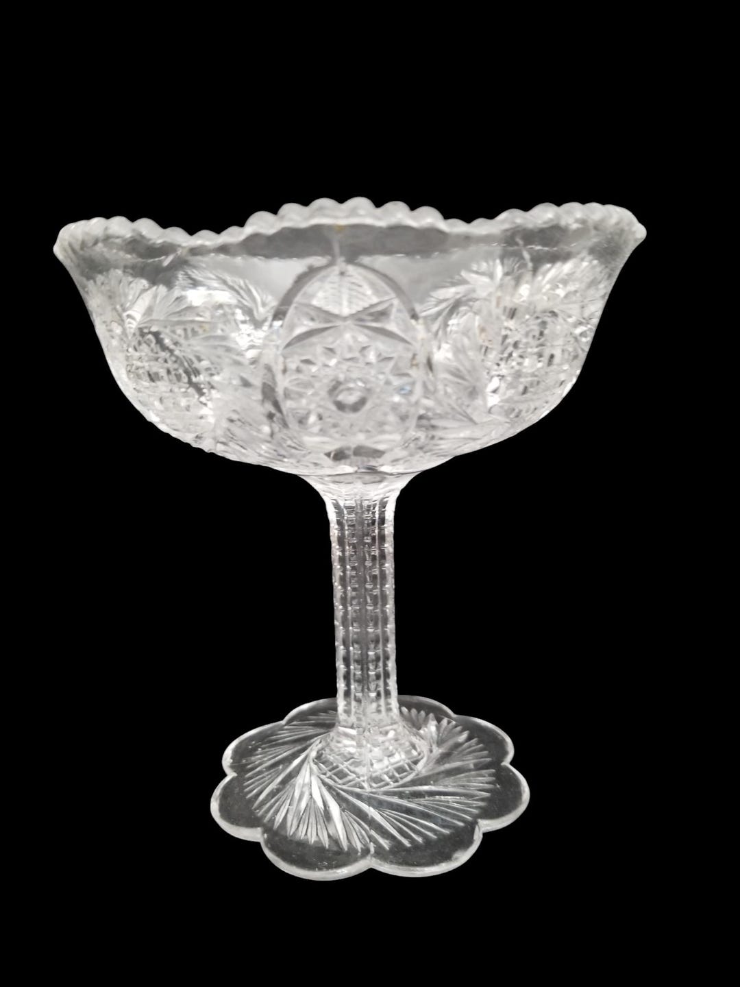 EAPG Mckee Glass Co. Aztec Sunburst Comport Compote - Etsy