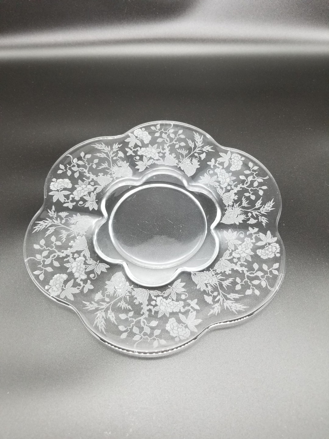 Vintage Duncan Miller Glass Canterbury Indian Tree Plate - Etsy