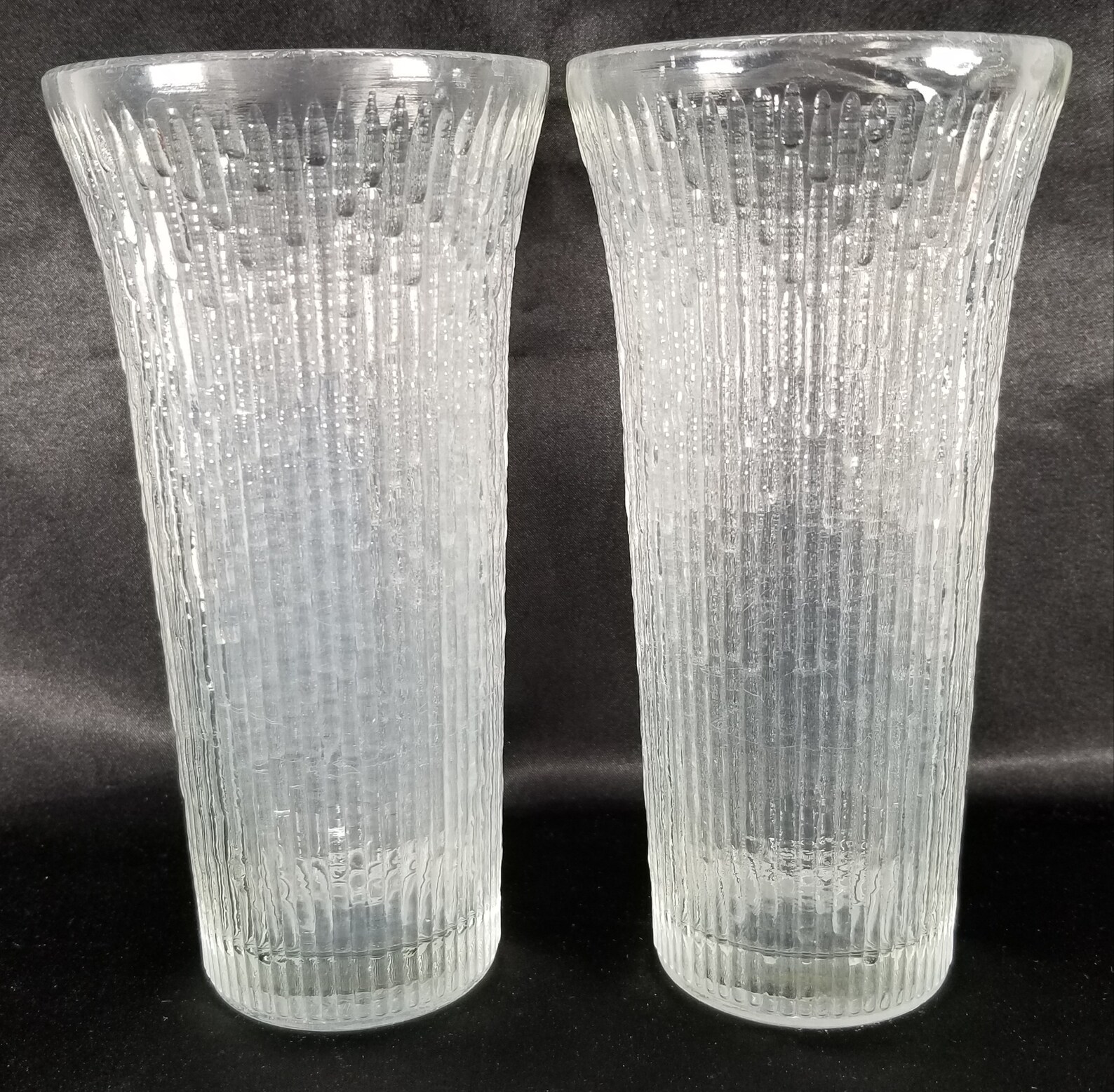 Vintage Tree Bark Pattern Glass Vases - Etsy
