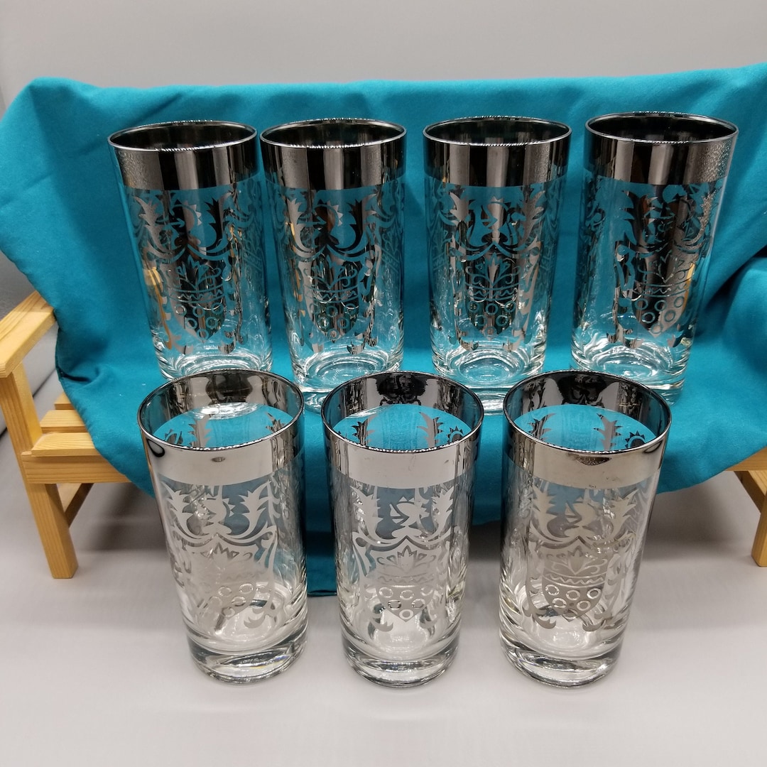 Vintage Queen's Lusterware by Vitreon Guardian Crest Glass Tumblers - Etsy