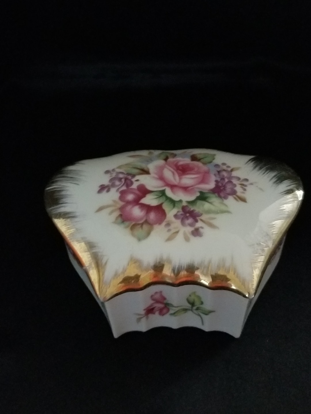 Vintage Shafford Floral Decorated Covered Dish - Etsy