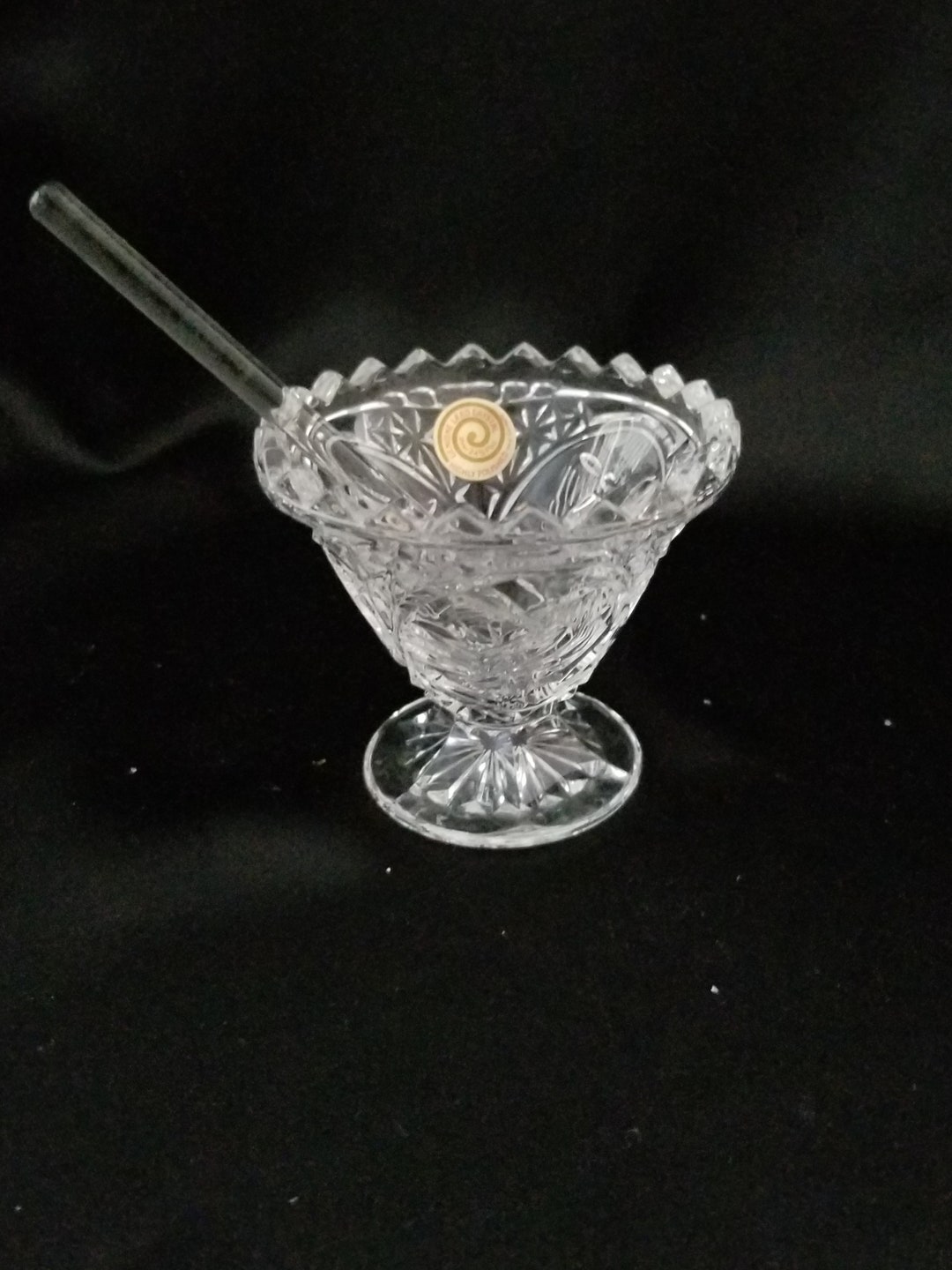 Crystal Footed Salt Cellar With Bird - Etsy