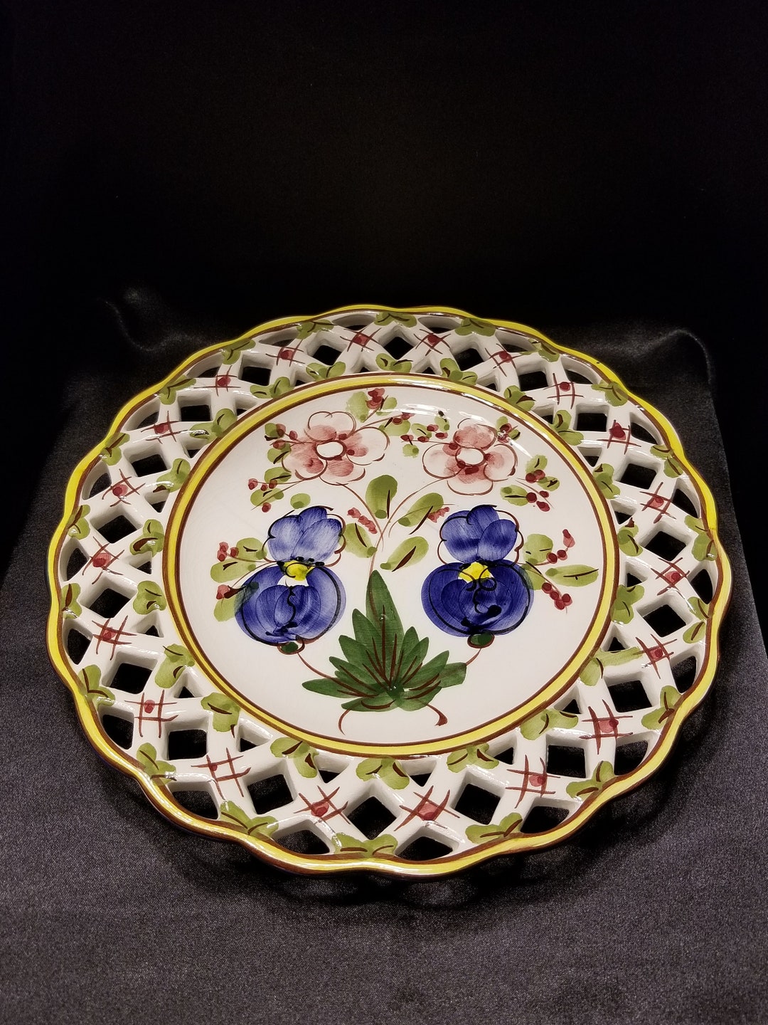 Vintage Pair of Hand-painted Ceramic Plates - Etsy
