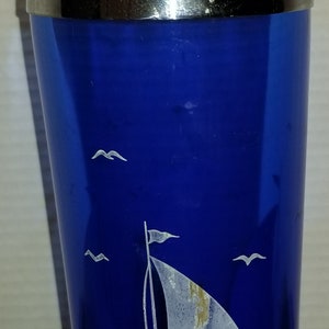 Vintage Hazel Atlas Cobalt Sailboat Cocktail Shaker - Etsy