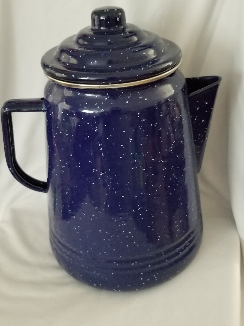 Vintage Cobalt Blue Graniteware Coffee Pot | Etsy