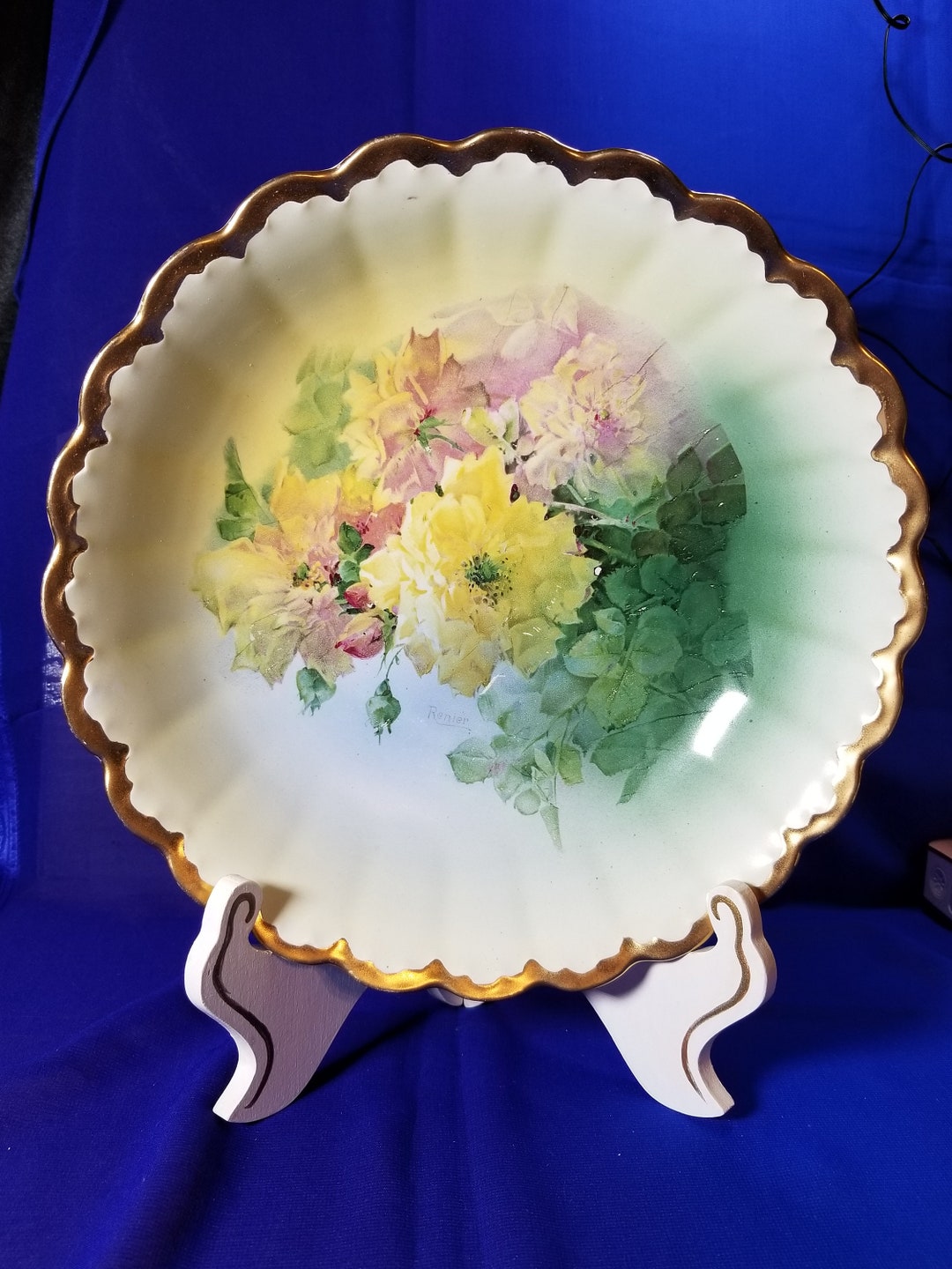 Vintage Porcelain Vegetable Bowl Sign Renier - Etsy