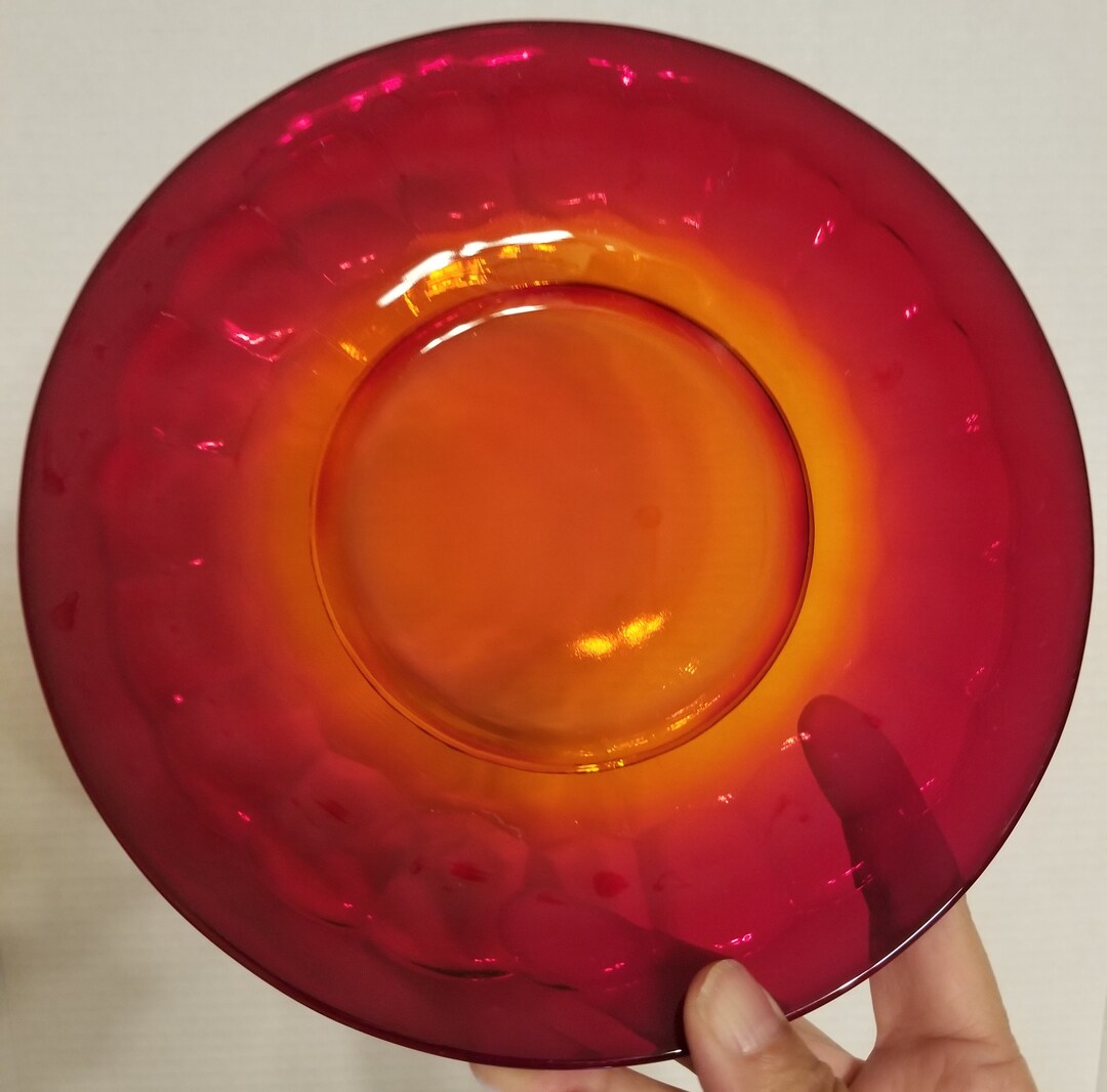Vintage Viking Glass Georgian Amberina Footed Luncheon Plate - Etsy