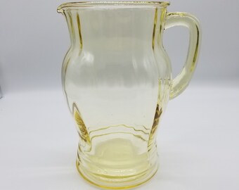 Yellow Glass Pitcher - Etsy