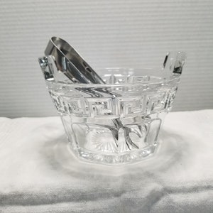 Vintage Heisey Glass Greek Key Ice Tub - Etsy