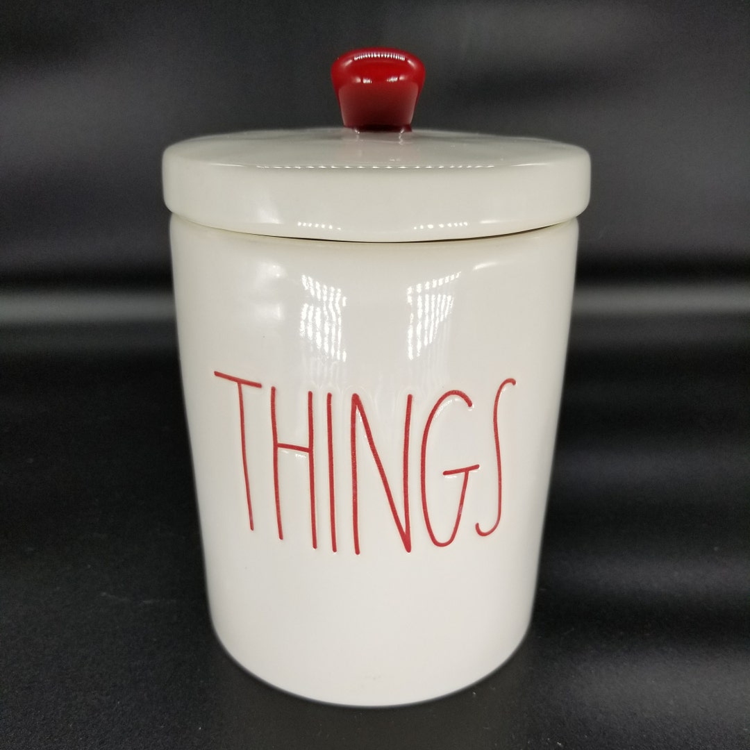 Rae Dunn Ceramic Things Red and White Canister Jar - Etsy