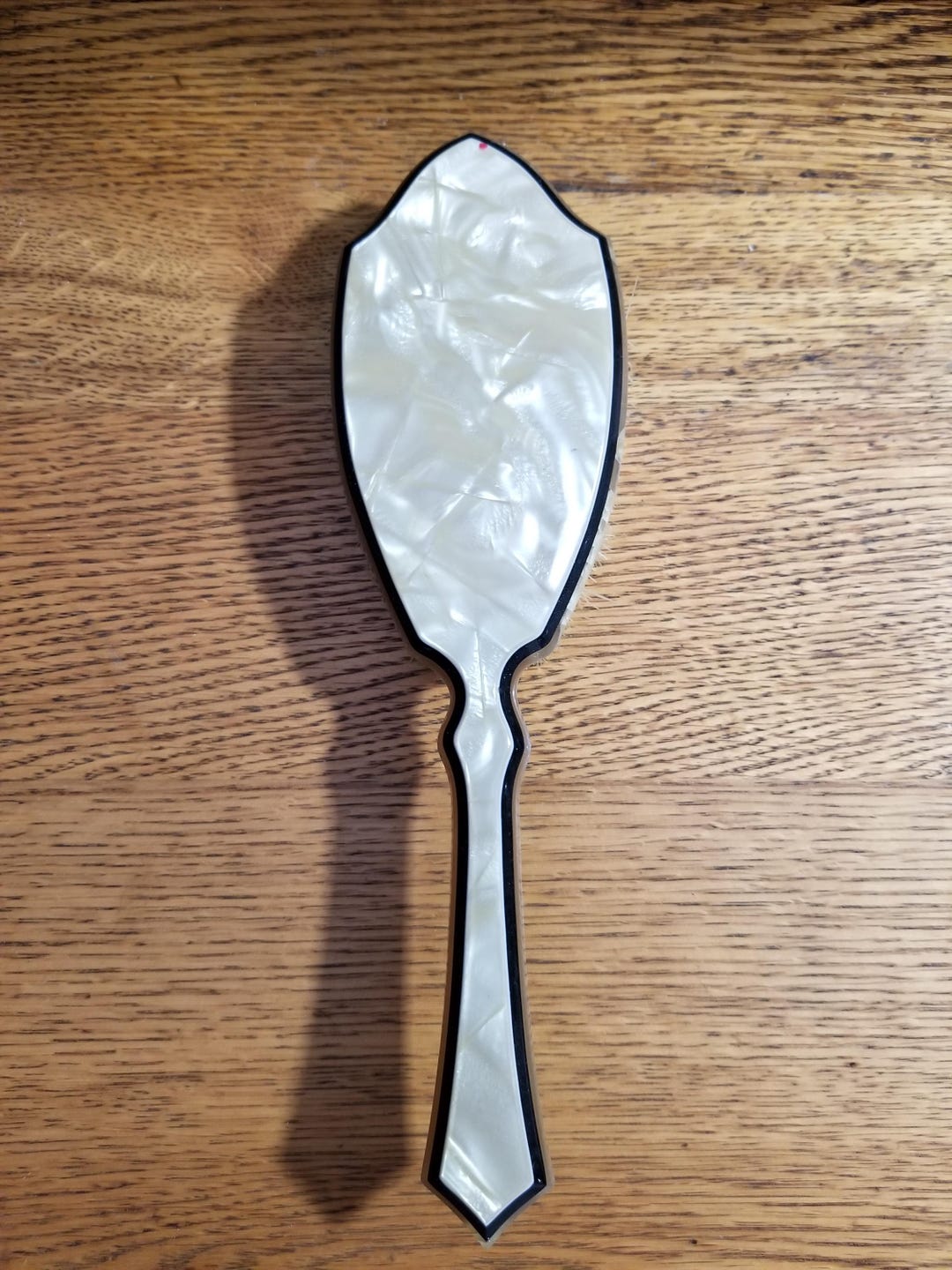 Vintage Celluloid Ivory Marble Hairbrush - Etsy