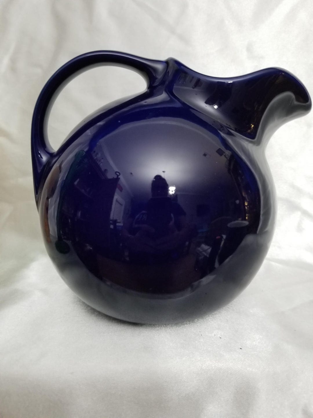 Vintage Hall China Cobalt Blue Ball Pitcher - Etsy