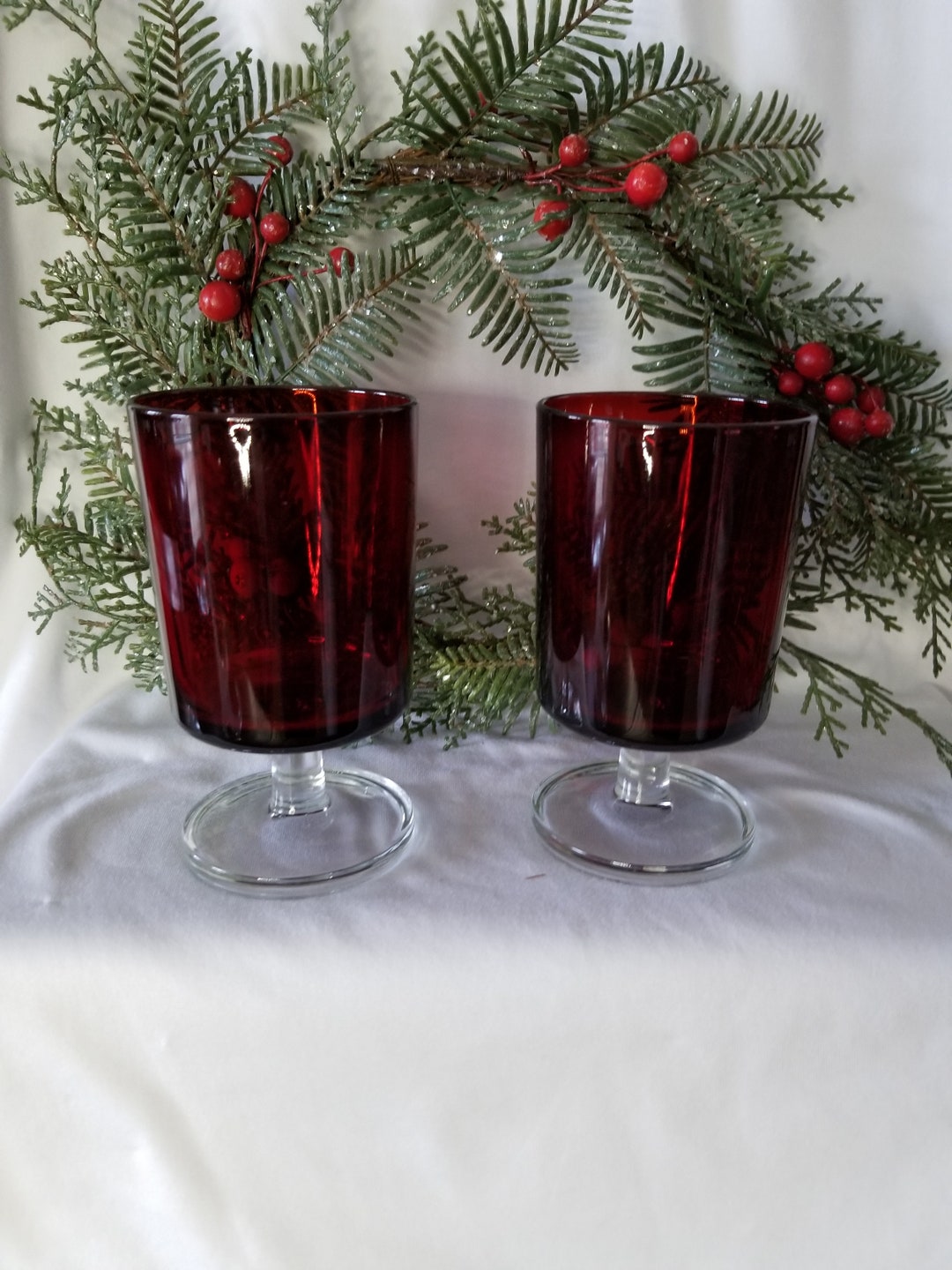 Vintage Ruby Red Luminarc Arcoroc Cavalier France Stemware - Etsy