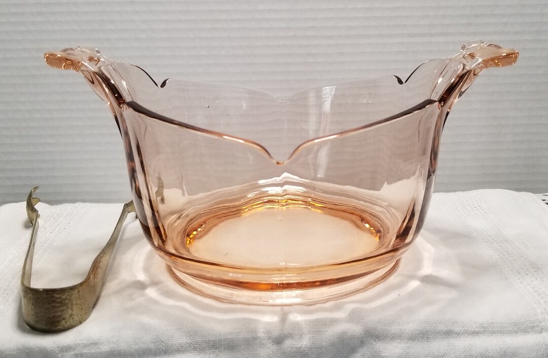 Vintage Depression Glass Pink Ice Tub Bucket - Etsy