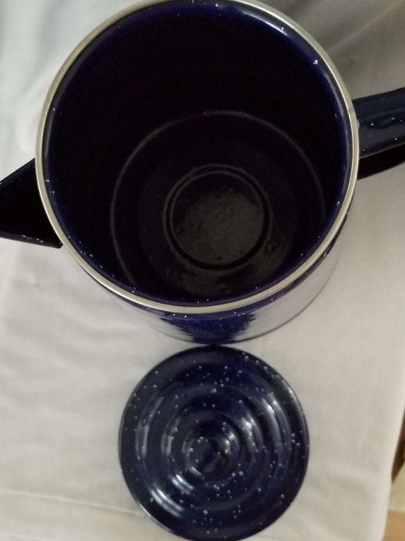 Vintage Cobalt Blue Graniteware Coffee Pot | Etsy