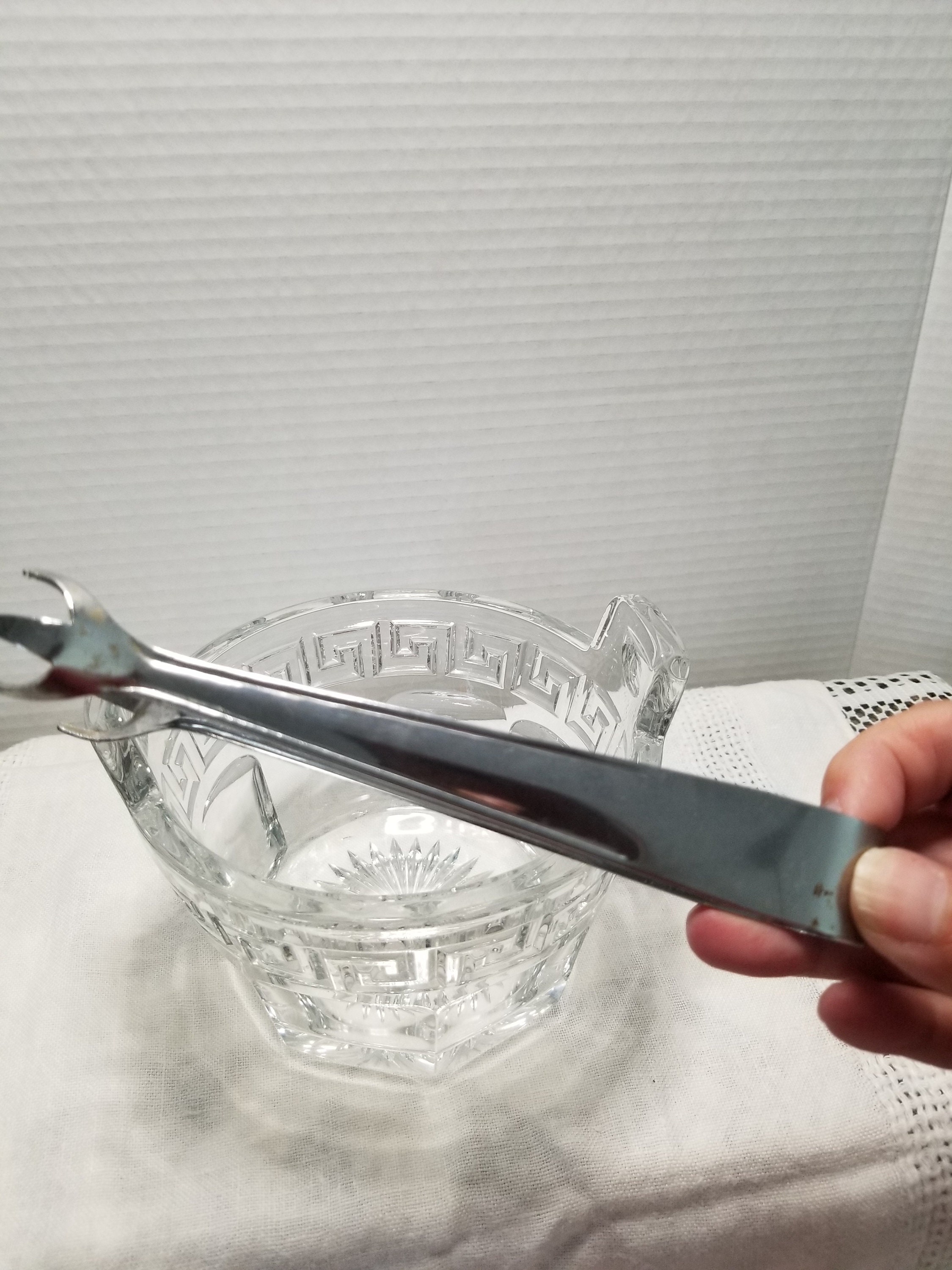 Vintage Heisey Glass Greek Key Ice Tub - Etsy