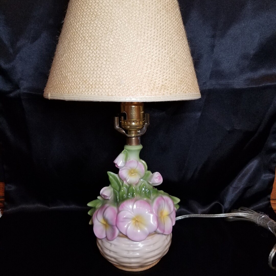 Beautiful Vintage Porcelain Floral Lamp Marked Germany - Etsy