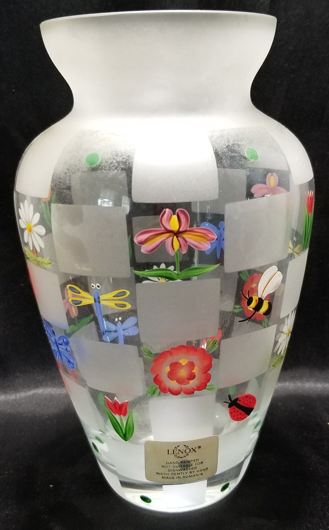 Vintage Lenox Natures Splendor Glass Vase - Etsy