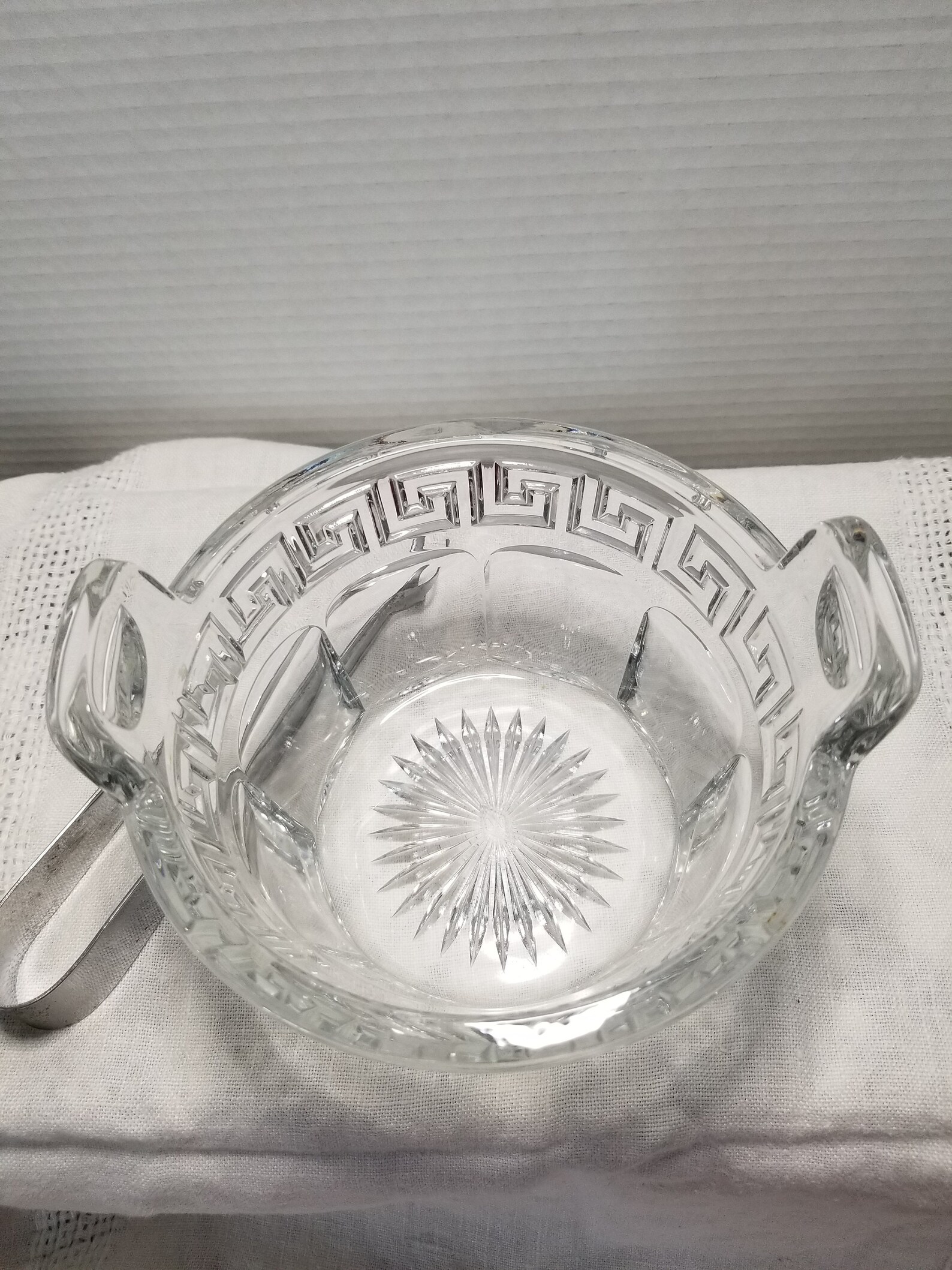 Vintage Heisey Glass Greek Key Ice Tub - Etsy