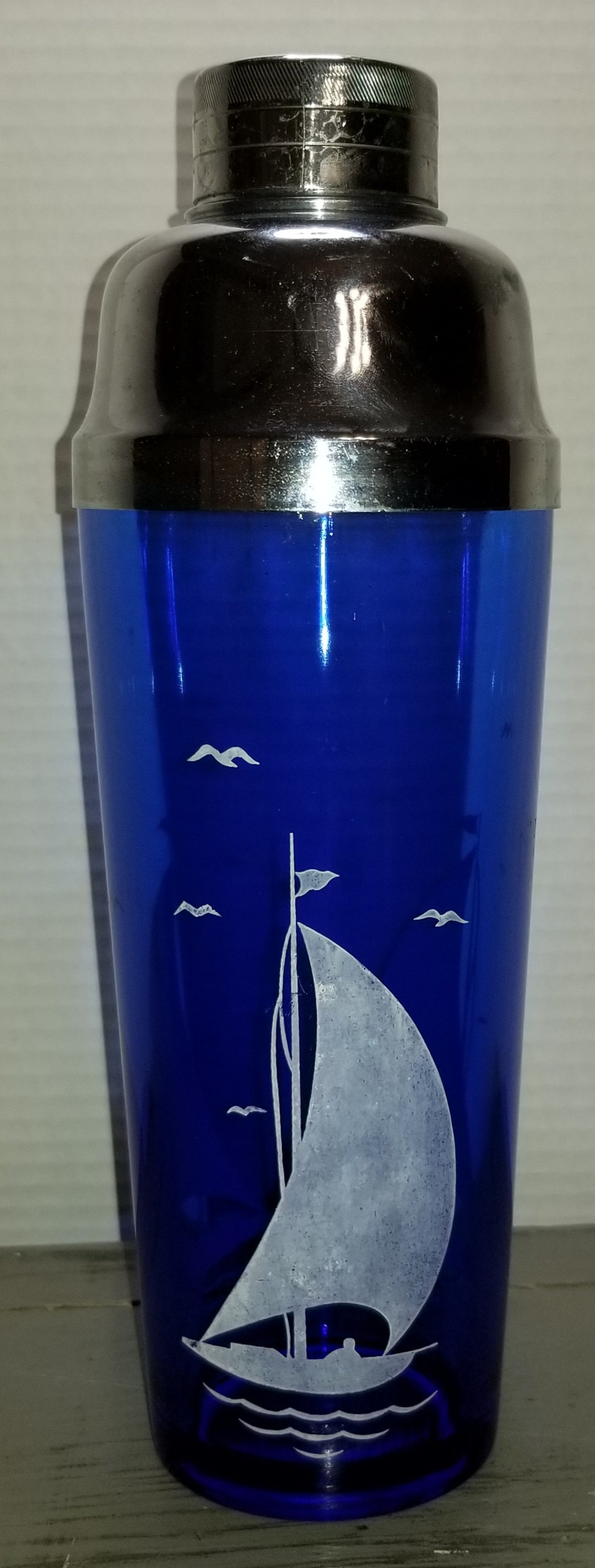 Vintage Hazel Atlas Cobalt Sailboat Cocktail Shaker - Etsy