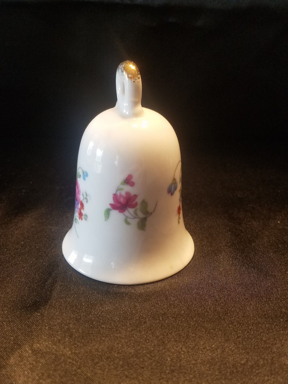 Vintage Floral Porcelain Bell With Loop Handle - Etsy