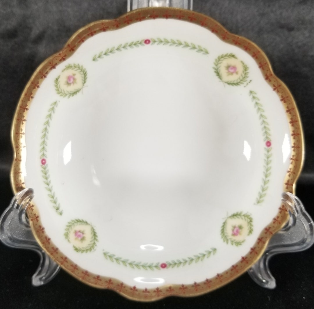 Antique Moritz Zdekauer Pink Rose Porcelain Dessert Bowl - Etsy