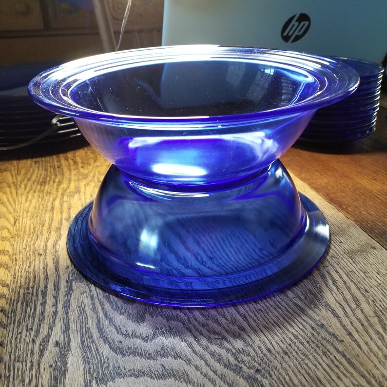 Vintage Hazel Atlas Moderntone Cobalt Depression Glass Dinnerware - Etsy